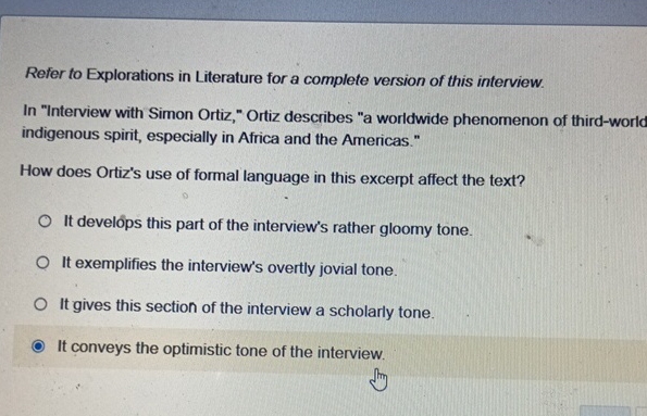 Solved Refer to Explorations in Literature for a complete | Chegg.com