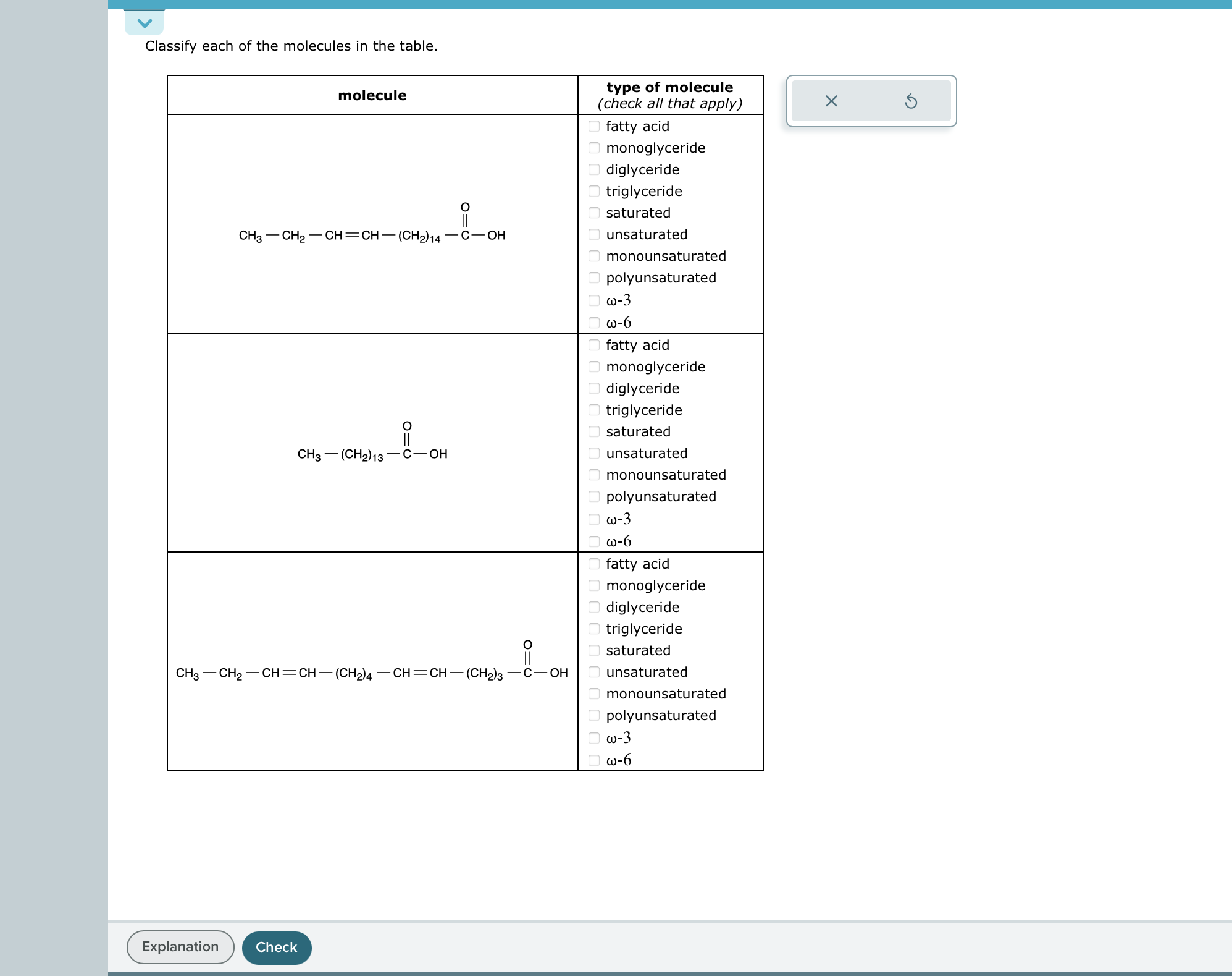 Solved Classify each of the molecules in the table. | Chegg.com