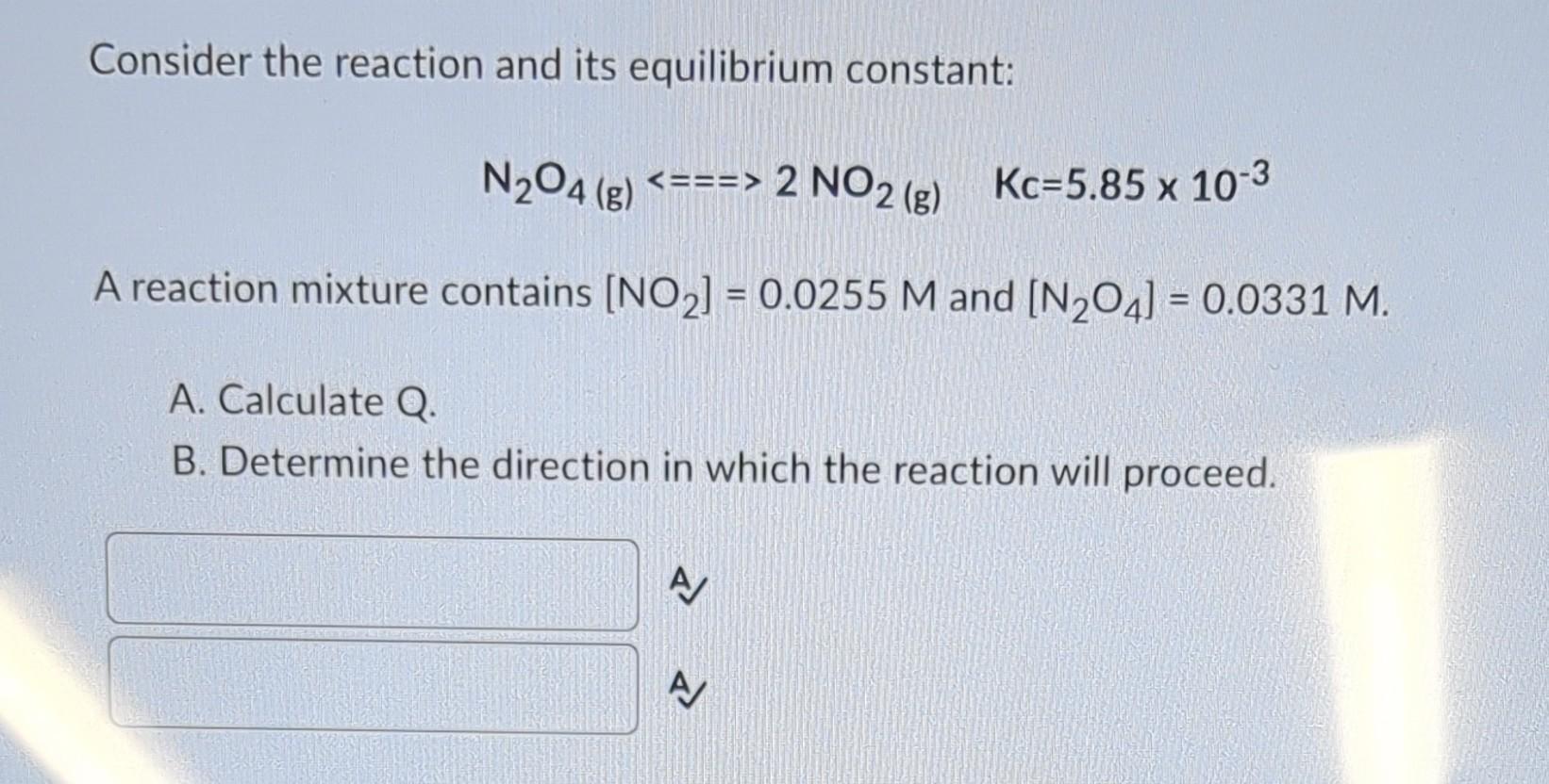 Solved Consider the reaction and its equilibrium constant: | Chegg.com
