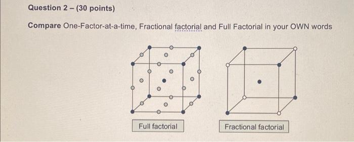 Solved Compare One-Factor-at-a-time, Fractional factorial | Chegg.com