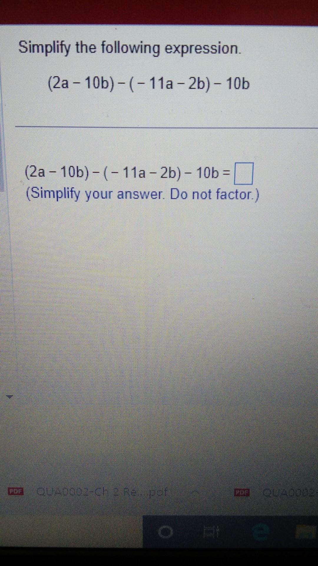 Solved Simplify the following expression. | Chegg.com