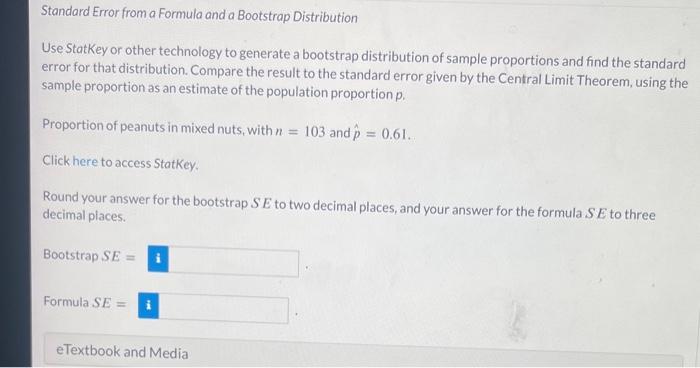 Solved Use StatKey or other technology to generate a | Chegg.com