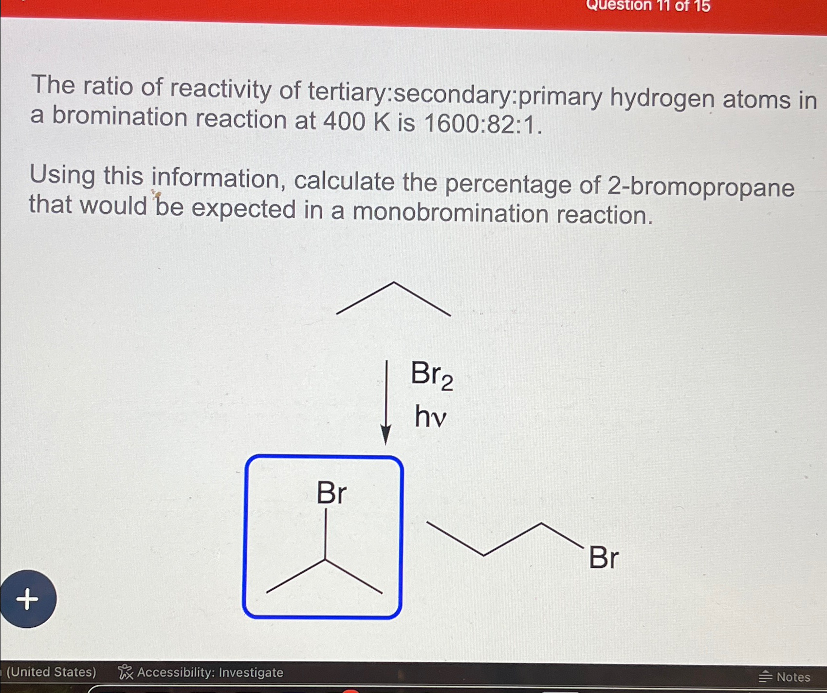 Solved The ratio of reactivity of tertiary:secondary:primary | Chegg.com