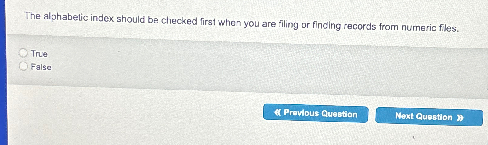 Solved The alphabetic index should be checked first when you | Chegg.com