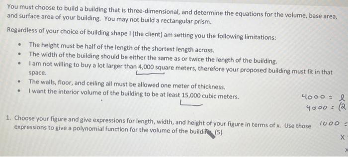 Solved You must choose to build a building that is | Chegg.com