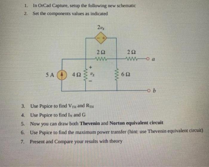 Solved 1. In OrCad Capture, setup the following new | Chegg.com