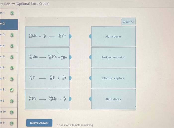 Solved st Review (Optional Extra Credit) Clear All | Chegg.com