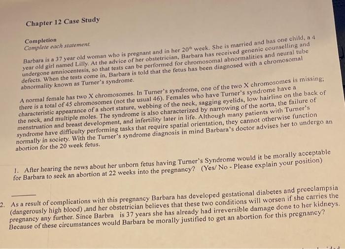 Solved Chapter 12 Case Study Completion Complete each | Chegg.com