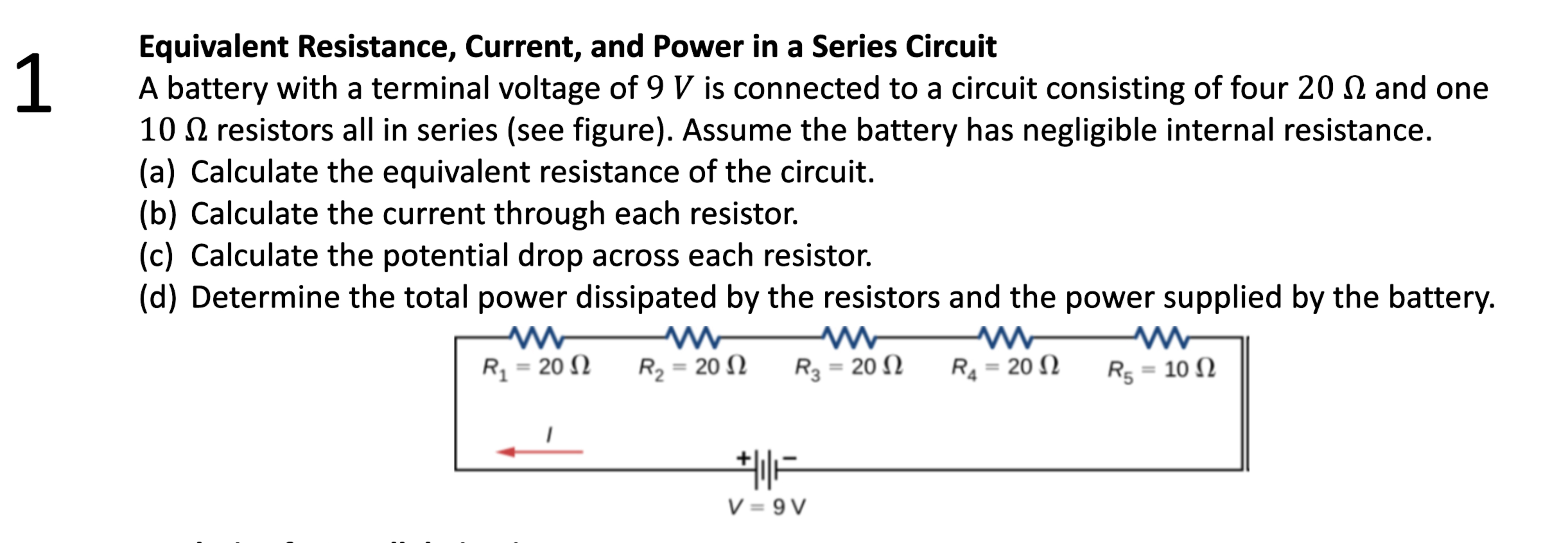 Solved Equivalent Resistance, Current, and Power in a Series | Chegg.com