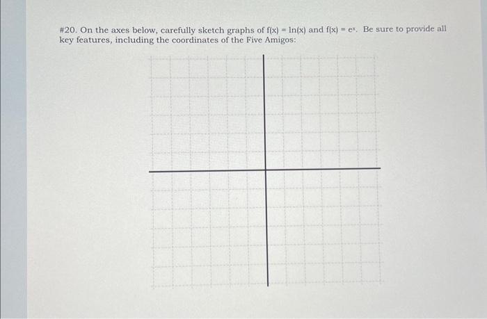 Solved \#20. On the axes below, carefully sketch graphs of | Chegg.com