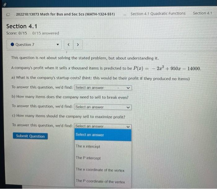 Solved 202210:13073 Math for Bus and Soc Scs (MATH-1324-551) | Chegg.com