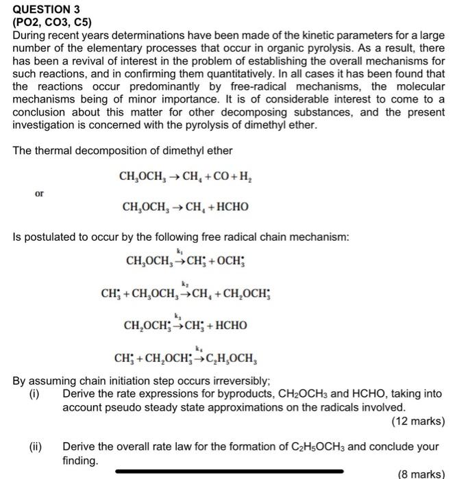 Solved QUESTION 3 (PO2, CO3, C5) During recent years | Chegg.com