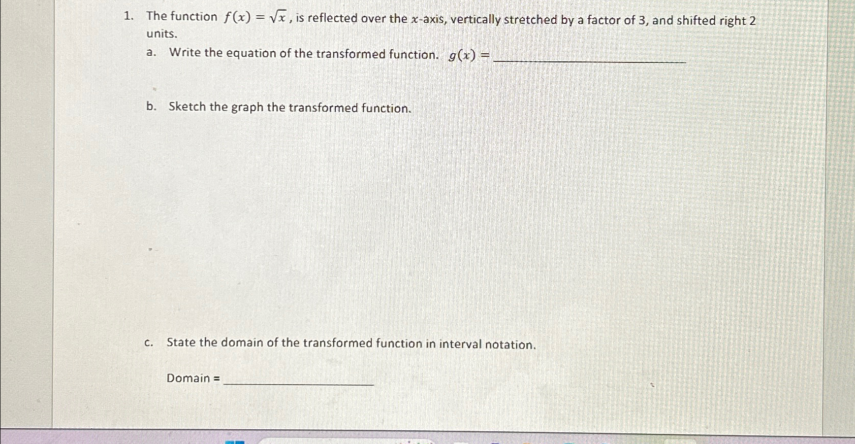 Solved The function f(x)=x2, ﻿is reflected over the x-axis, | Chegg.com