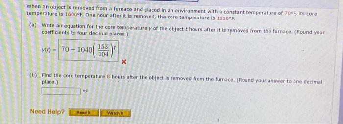 When an object is removed from a furnace and placed | Chegg.com