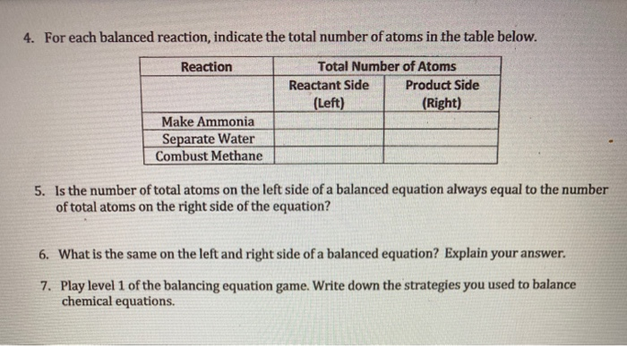 Solved 4. For each balanced reaction, indicate the total | Chegg.com