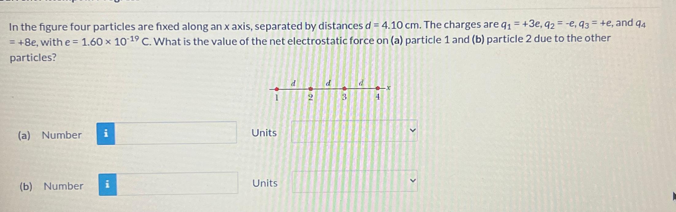 Solved In the figure four particles are fixed along an x | Chegg.com