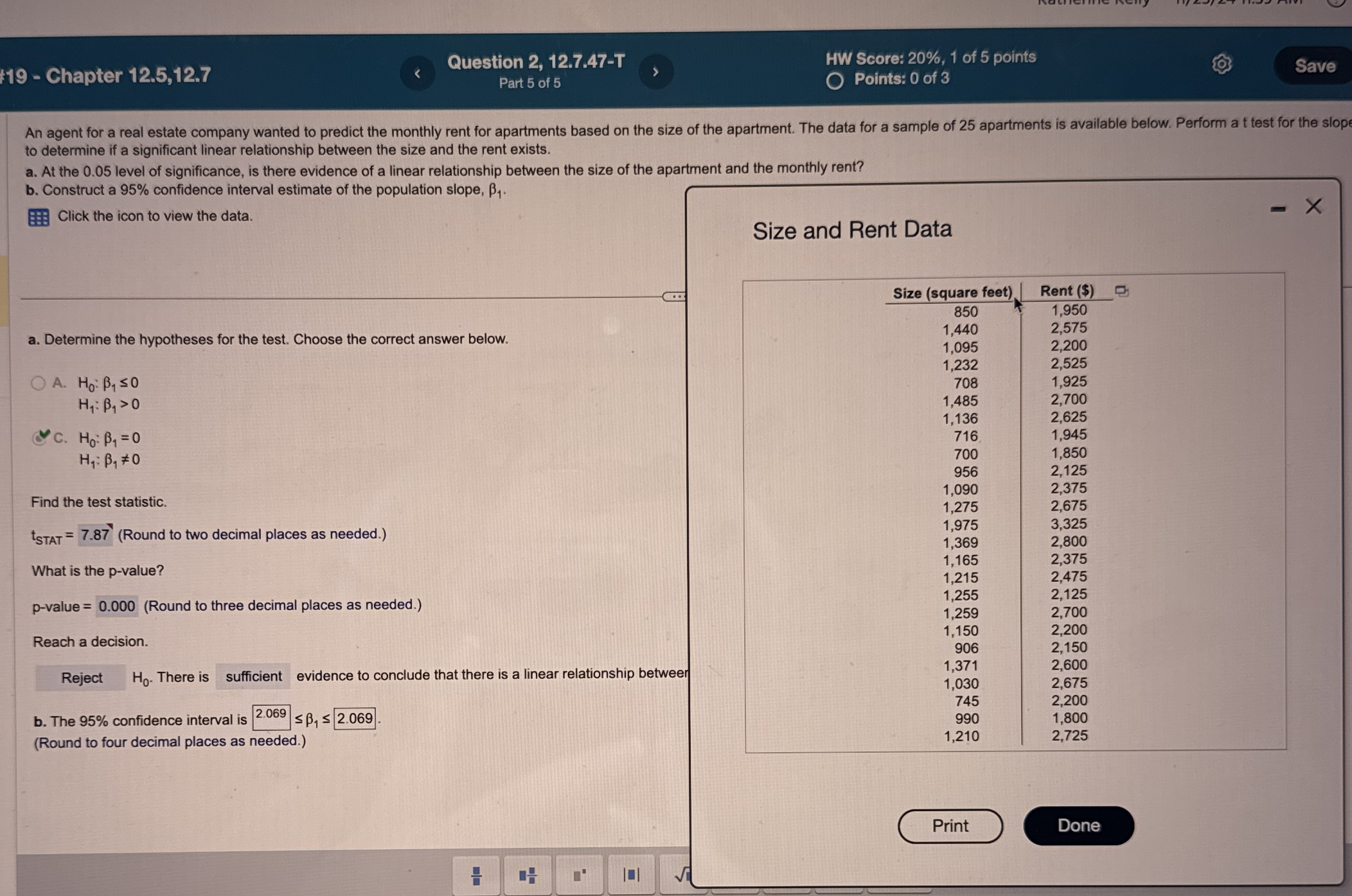 Solved An agent for a real estate company wanted to predict | Chegg.com