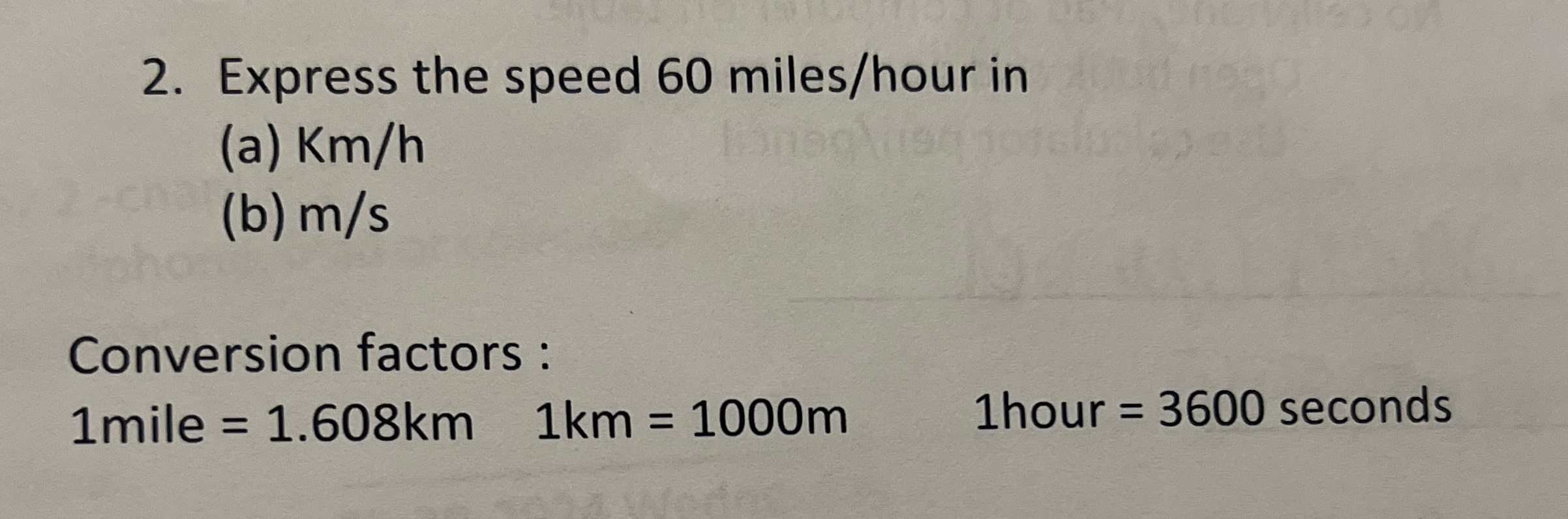 Solved Express the speed 60 ﻿miles/hour | Chegg.com