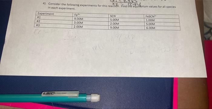 Solved 4) Consider the following experiments for this | Chegg.com
