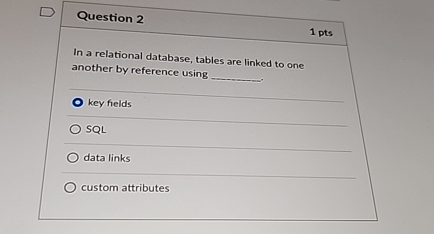 Solved Question 21 ﻿ptsIn a relational database, tables are | Chegg.com