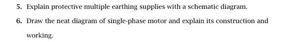 Solved 5. Explain protective multiple earthing supplies with | Chegg.com