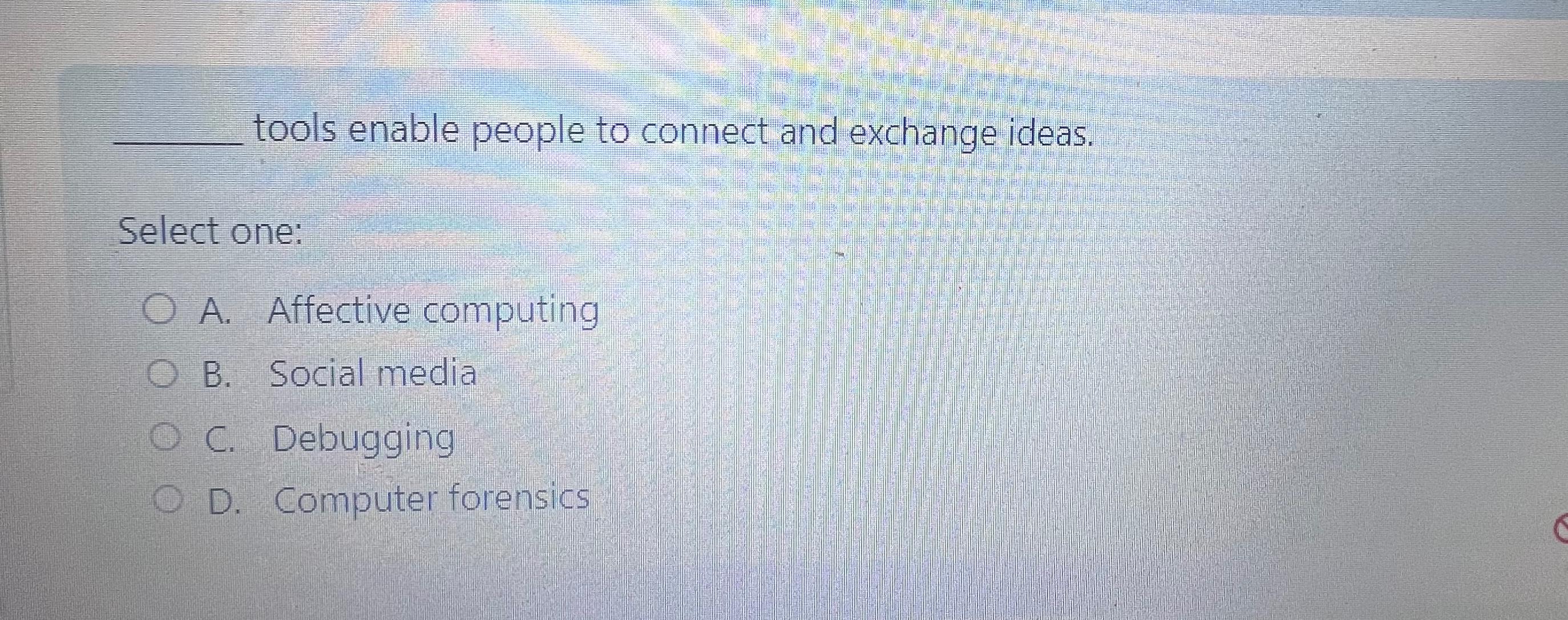 Solved tools enable people to connect and exchange | Chegg.com
