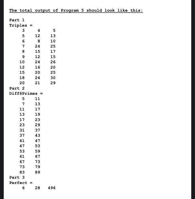 Solved Program 5 has 3 parts. Put all 3 parts in a single | Chegg.com