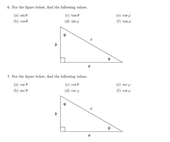 Solved 6. For the figure below, find the following values. | Chegg.com