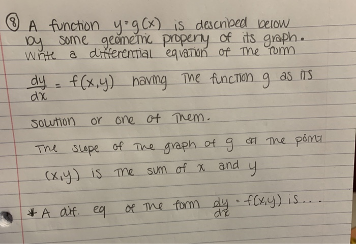 Solved 8 A function yog(x) is descnbed below by some | Chegg.com