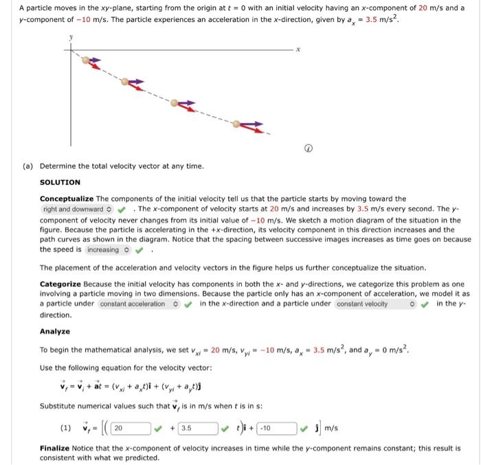 Solved A particle moves in the xy-plane, starting from the | Chegg.com