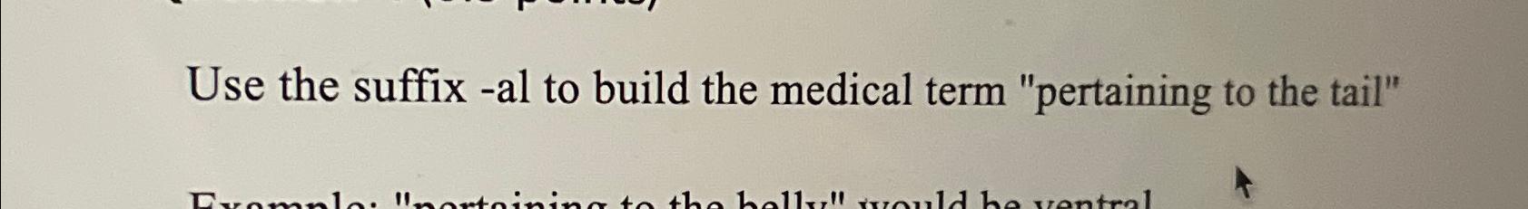 Solved Use the suffix -al to build the medical term | Chegg.com
