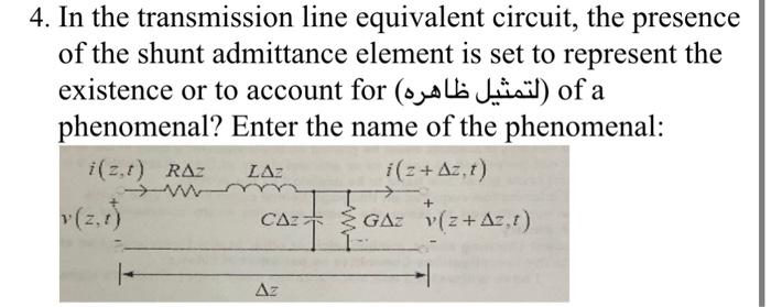 Solved In the transmission line equivalent circuit, the | Chegg.com