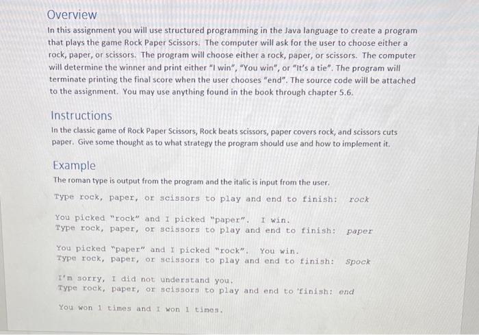 Solved Overview In this assignment you will use structured | Chegg.com