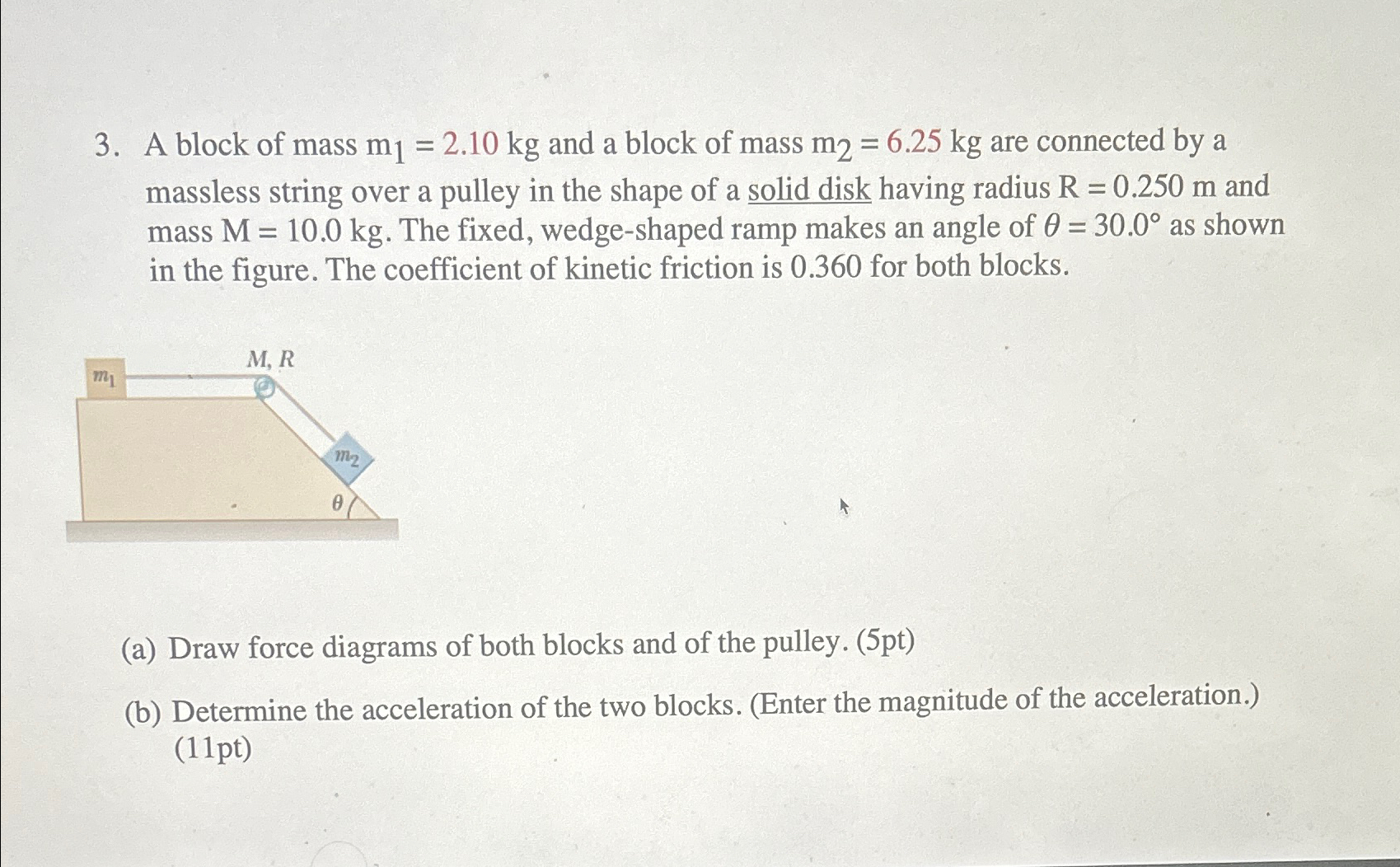 Solved A block of mass m1=2.10kg ﻿and a block of mass | Chegg.com