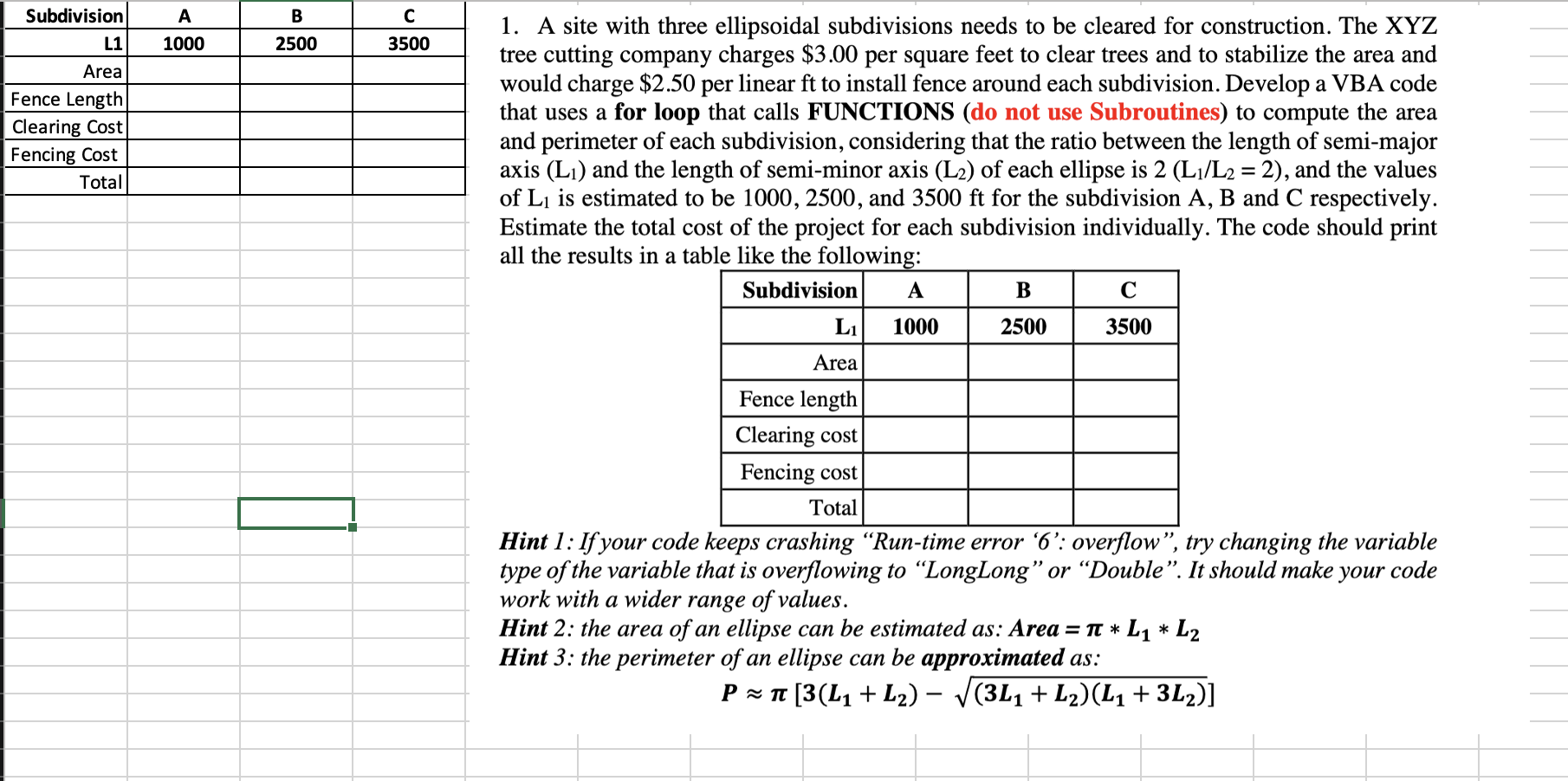 Solved ASAP! POST USING VBA CODE!A site with three | Chegg.com