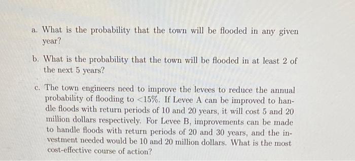 Solved A town is near two rivers shown in the following | Chegg.com