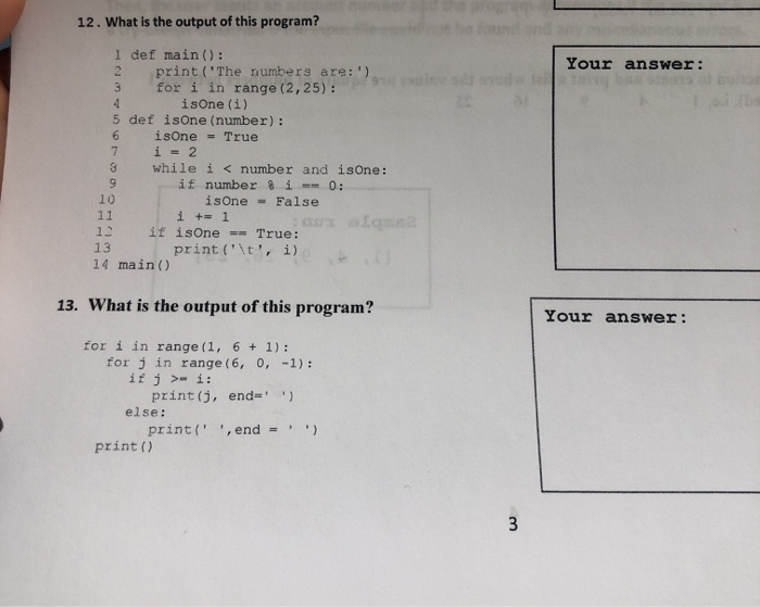 Solved 12. What is the output of this program? Your answer: | Chegg.com