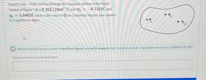 Solved Gauss's Law - If the net flux through the Gaussian | Chegg.com