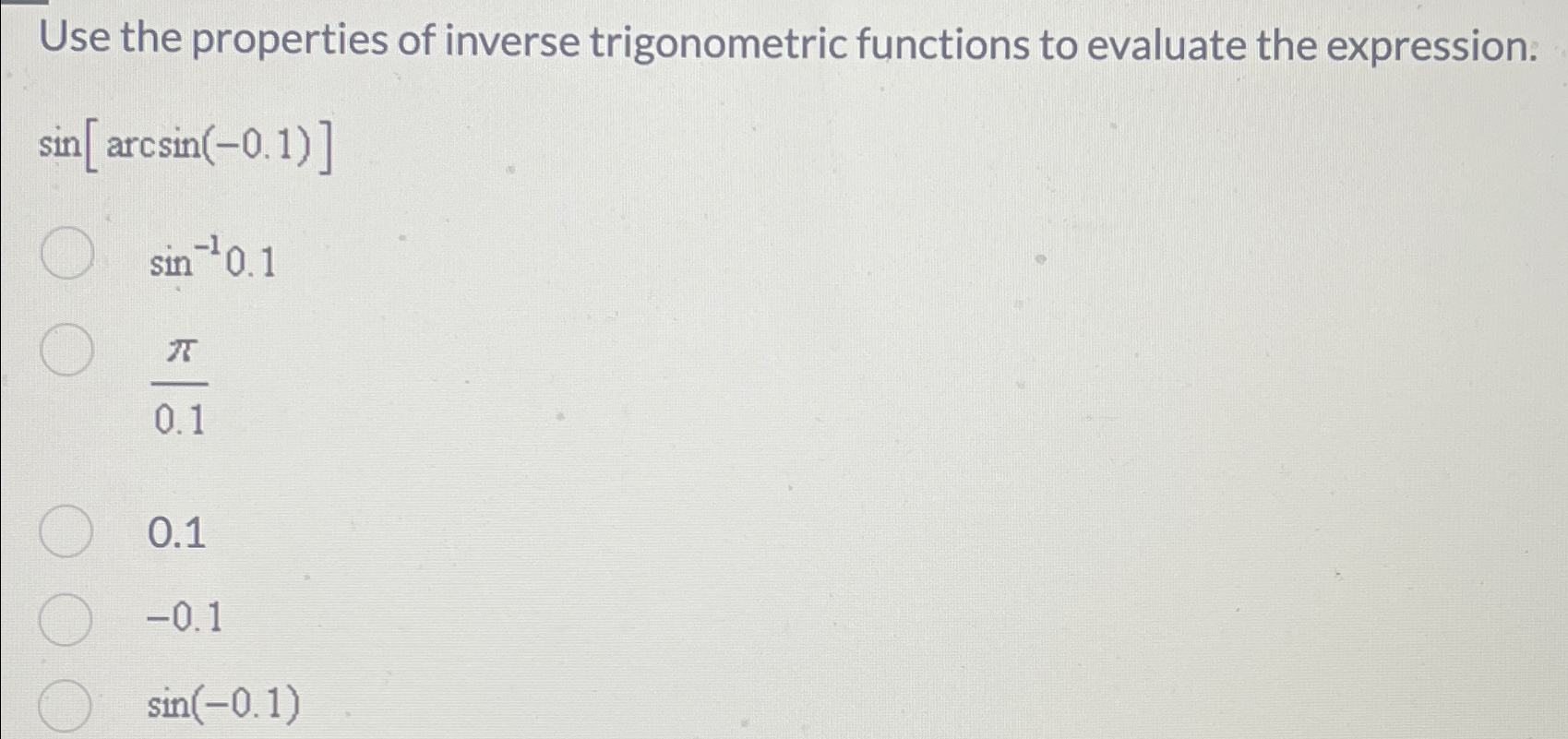Solved Use the properties of inverse trigonometric functions | Chegg.com