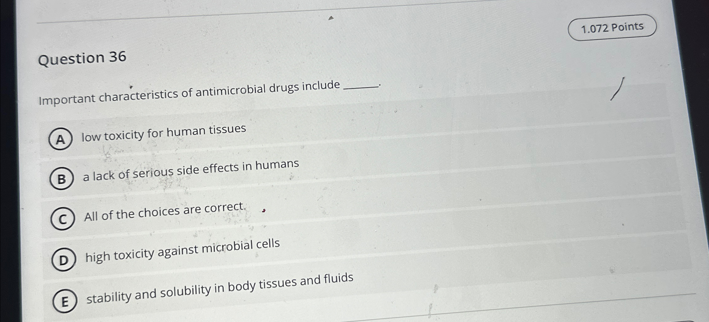 Solved 1.072 ﻿PointsQuestion 36Important characteristics of | Chegg.com