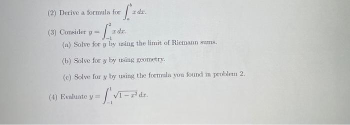 Solved (2) Derive a formula for dar. (3) Consider y = Idir. | Chegg.com