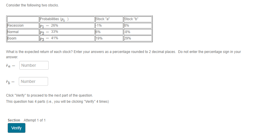 Solved During the past 10 ﻿years, the percent returns on two | Chegg.com