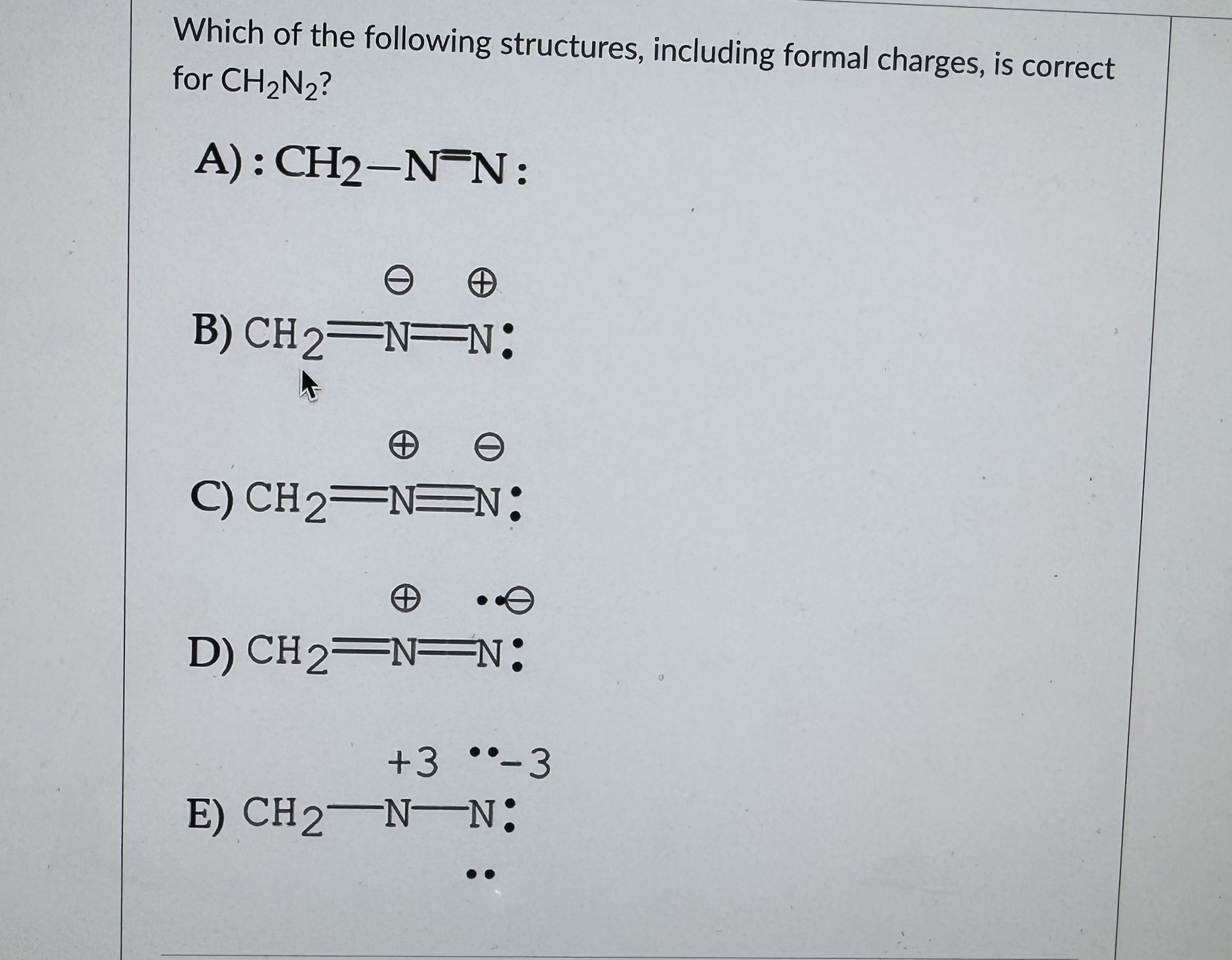 Solved Which of ﻿the following structures, including formal | Chegg.com