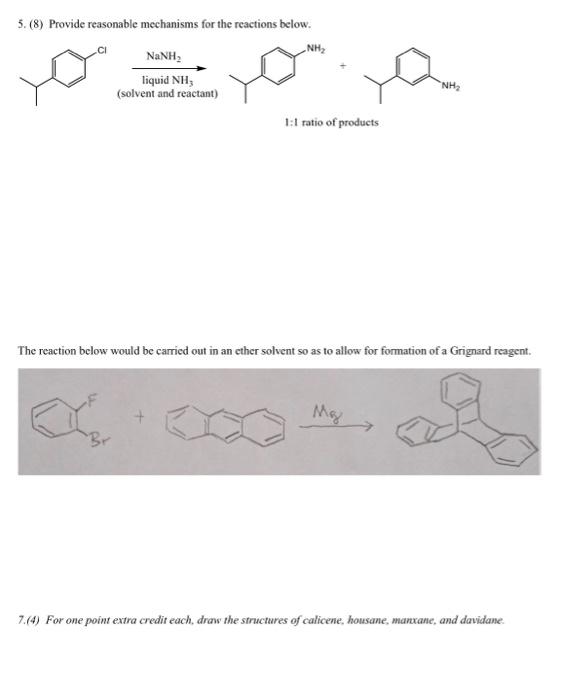 Solved 5. (8) Provide reasonable mechanisms for the | Chegg.com