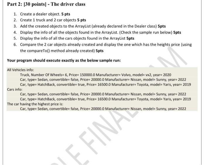 Solved 1. Implement Vehicle class with all its data fields | Chegg.com