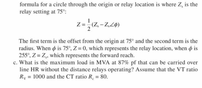 12.5 a. Apply and set distance-type relays at | Chegg.com