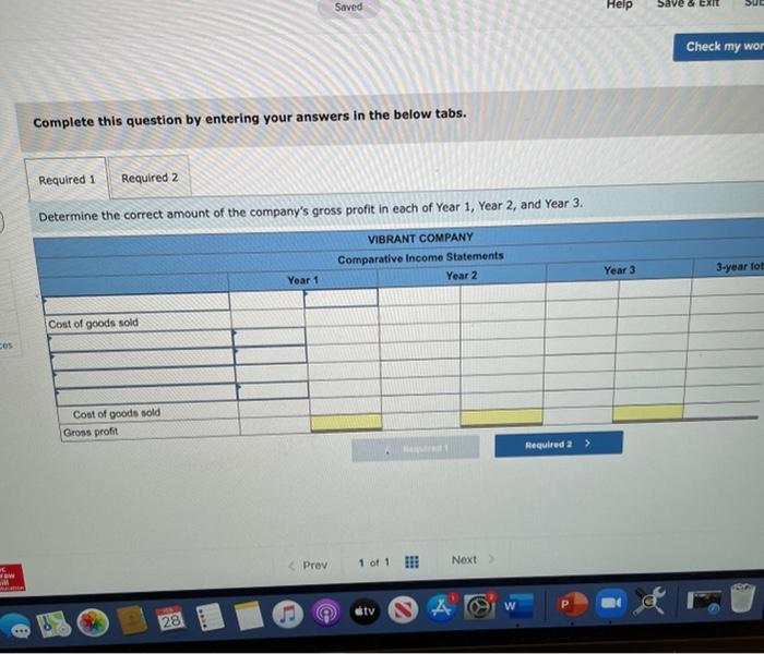 Solved Saved Help Save & Exit Submit Check my work Vibrant | Chegg.com