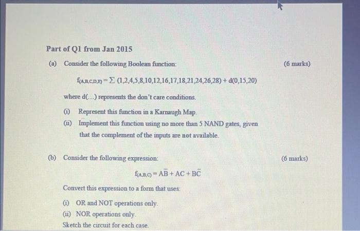 Solved (a) Consider the following Boolean function: (6 | Chegg.com