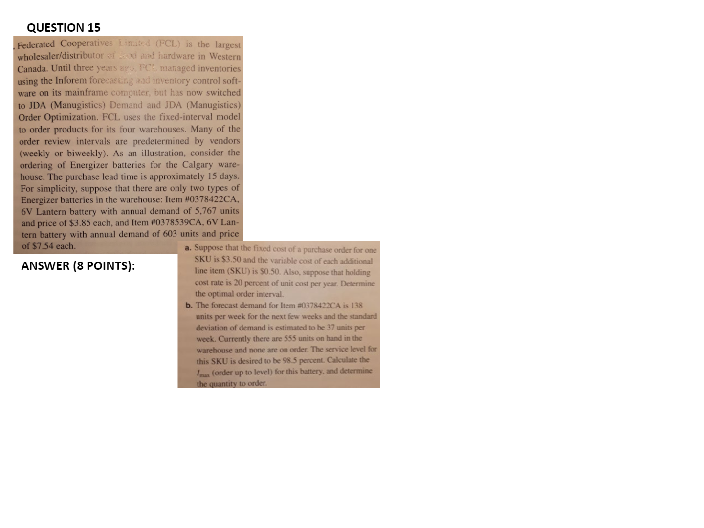 Solved ANSWER (8 ﻿POINTS):a. ﻿Suppose that the fixed cost of | Chegg.com
