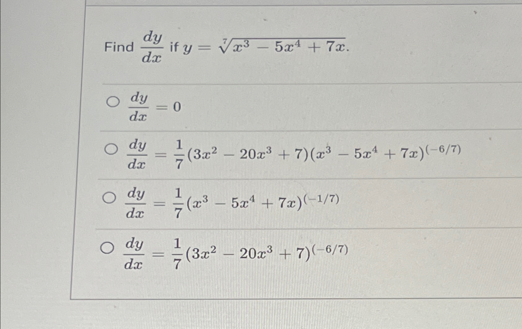 Solved Find dydx ﻿if | Chegg.com